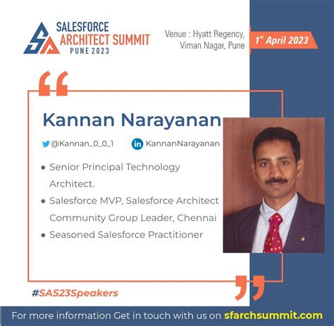 Salesforcecommunity Sas23 Sfarchsummit23 Speakers Salesforce Cta Journey2cta Puneevents