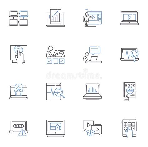 Compact Computer Line Icons Collection Miniature Portable Space Saving Slim Tiny Efficient