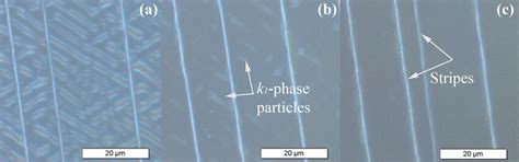 Optical Microscopy Evolution Of J 1 Phase Particles At Lithium