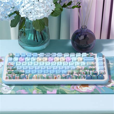 Daisy Blue Cute Keycap Set Mda Cherry Profile Pbt Dye Sub Key Cap Nouvolo