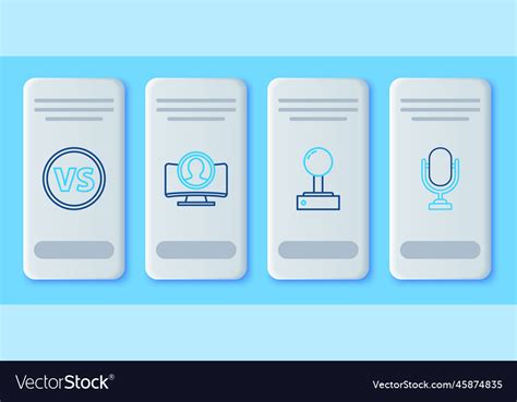 Set Line Create Account Screen Joystick Royalty Free Vector