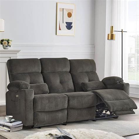 Lvuyoyo Recliner Sofa 3 Seater Power Recliner With Heat Massage Usb