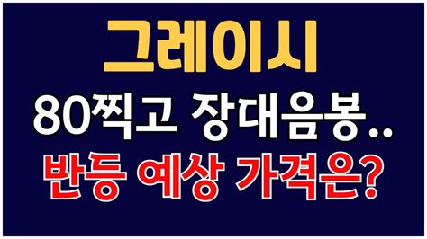 그레이시 코인 80찍고 장대음봉 반등 예상 가격은 Youtube