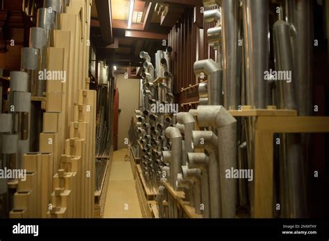 Parts Of The Massive Pipe Organ At The Auckland Town Hall In New