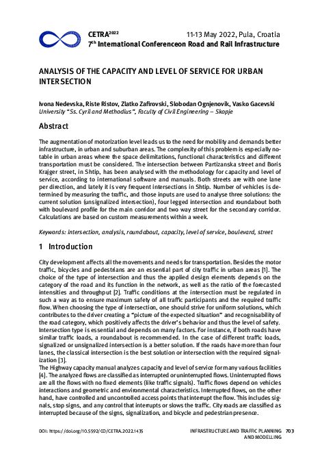 Pdf Analysis Of The Capacity And Level Of Service For Urban Intersection