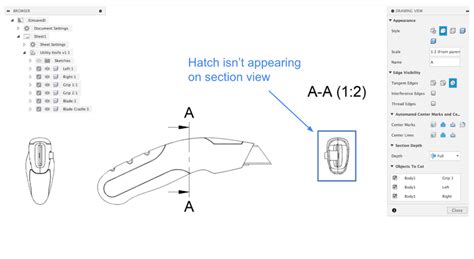 Hatch Does Not Appear When Creating A Section View In A Drawing