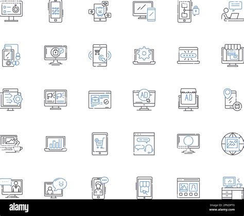 Web Promotion Line Icons Collection Seo Sem Ppc Analytics Social