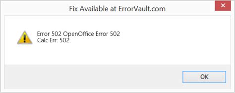 How To Fix Error 502 Openoffice Error 502 Calc Err 502