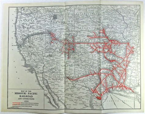 Original 1927 Dated Map Of The Missouri Pacific Railroad 1830923903