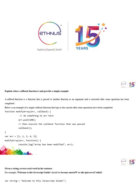Javascript Related Questions Pdf Callback Computer Programming