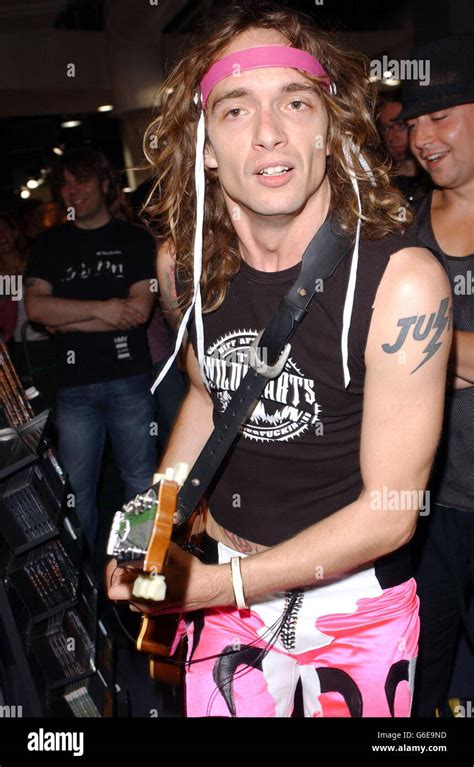 Justin Hawkins Lead Singer With Rock Band The Darkness Performs Live At