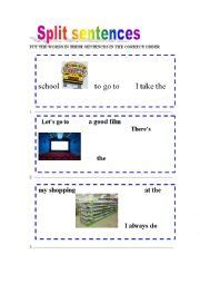 SPLIT SENTENCES ESL Worksheet By Tagoreluz1