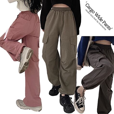 투웨이y2k 하이웨스트 더블 포켓 카고 와이드 팬츠 3color