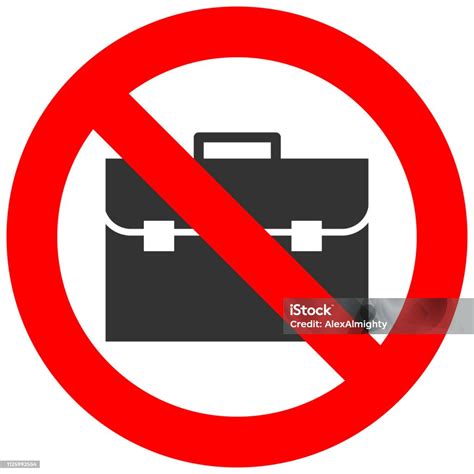 중지 또는 흰색 배경에 고립 된 수하물 아이콘으로 표시를 금지 합니다 수하물은 금지 벡터 일러스트 레이 션 수하물 이미지를 수