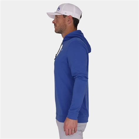 Performance Mens Golf Hoodie Blue Avalon Modern Golf Apparel