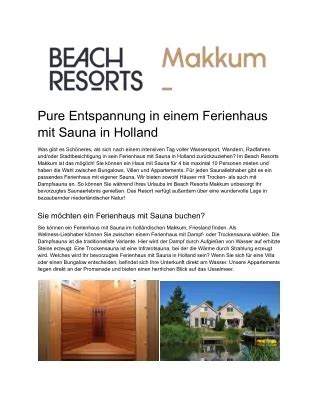 Ppt Ferienhaus Mit Sauna Holland Beach Resorts Makkum Powerpoint