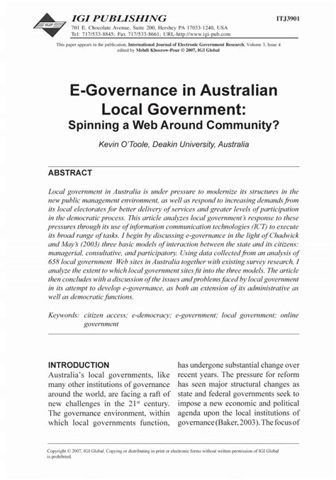 PDF E Governance In Australian Local Government