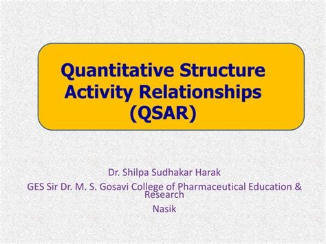 Quantitative Structure Activity Relationships Ppt