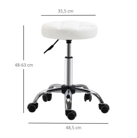 Стільчик майстра на коліщатках регулювання висоти до 120кг Косметичний стілець Homcom фото
