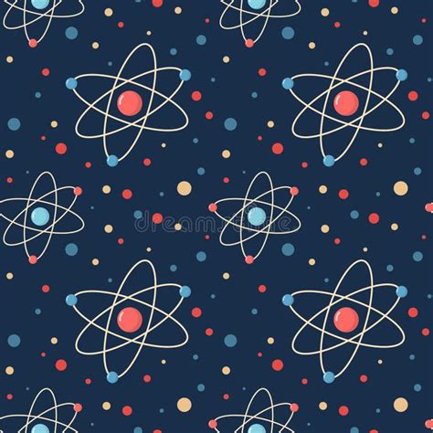 Seamless Pattern With Atom And Orbital Electrons Scientific Research