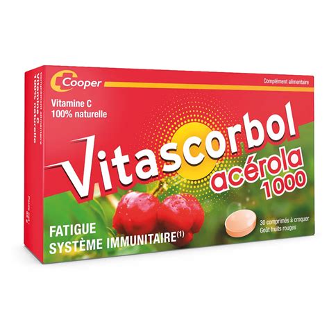 Acérola 1000 Fatigue Système Immunitaire 30 Comprimés Vitascorbol