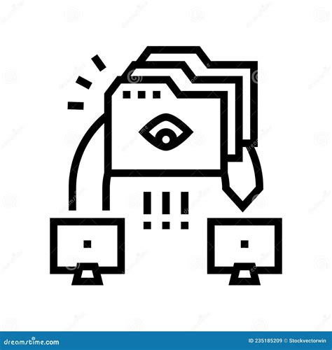 Eavesdropping Attacks Line Icon Vector Illustration Stock Vector