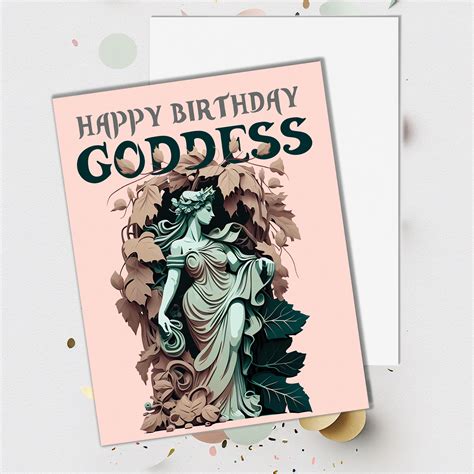 Happy Birthday Goddess Card Etsy
