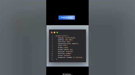 Creating Shimmer Button Using Html And Css Html5 Css Tutorial Button Shimmer Progmasters