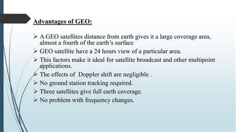 Geosynchronous Earth Orbitgeo Ppt