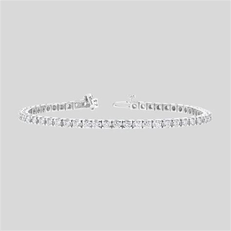 18k Gold 3 Carat White Lab Grown Diamond Tennis Bracelet Tennis