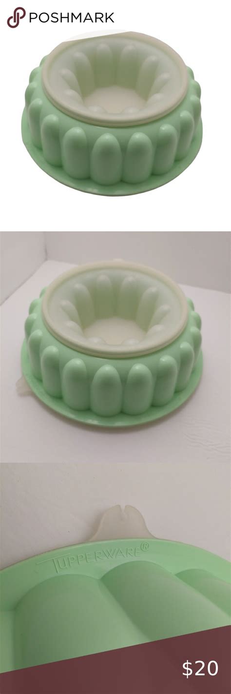 Tupperware Jello Mold 3 Piece Set Vintage Green Tupperware Jello