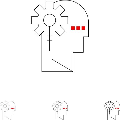 Analytics Critical Human Information Processing Bold And Thin Black Line Icon Set 15710074