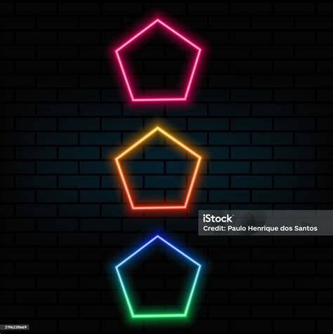 루프 네온 오각형 프레임 테두리 미래 지향적 조명 효과 추상 그래픽 전기 형광 요소 애니메이션 다채로운 파란색 보라색 디스코 파티 밝은 이미지의 현대 조명 기술 검증에 대한