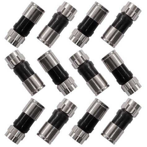 Mxuteuk 12pcs Rg6 Compression Connectors F Type Coax Connector With Waterproof Seal