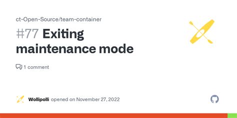 Exiting Maintenance Mode · Issue 77 · Ct Open Sourceteam Container · Github