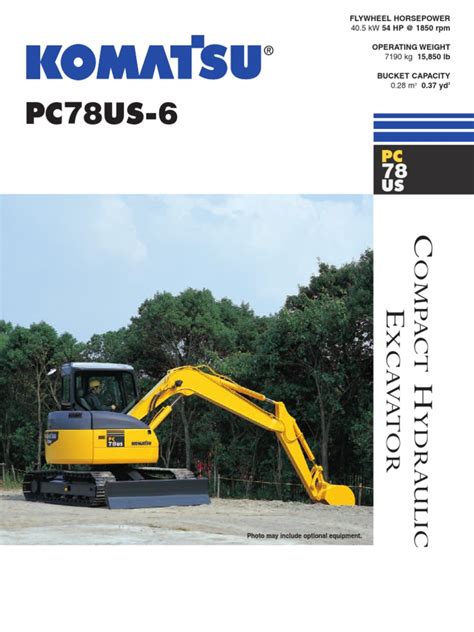 Pc78us 6no Excavator Pdf Horsepower Machines