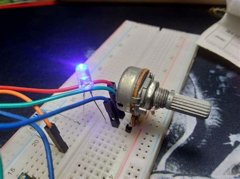 Adjust Led Brightness Using Potentiometer Trybotics