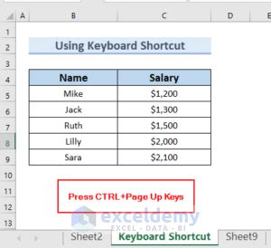 How To Navigate Between Sheets In Excel 8 Easy Methods