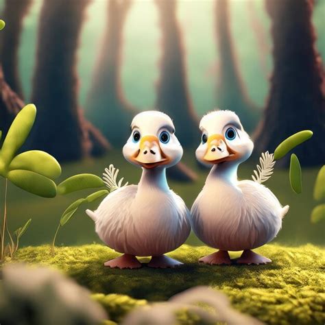 Premium Ai Image Cute Goose 3d Character