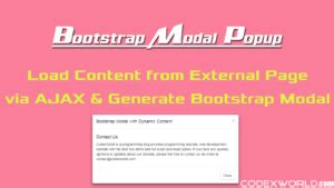 How To Load Dynamic Content In Bootstrap Modal CodexWorld