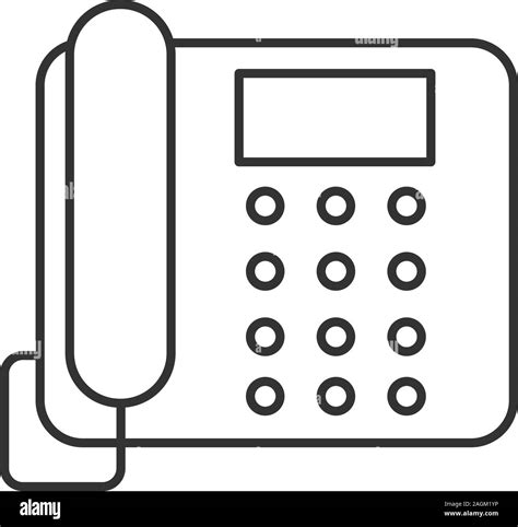 Landline Phone Linear Icon Thin Line Illustration Office Telephone Contour Symbol Vector