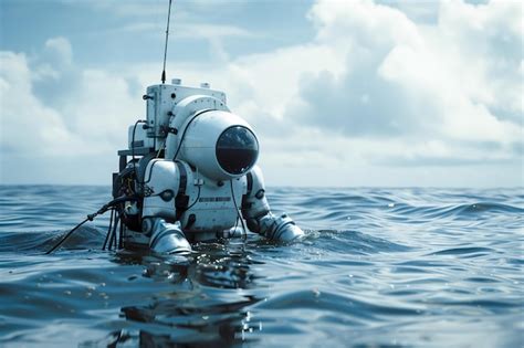 Autonomous Robotic Submersible In Oceanic Expedition Hightech Marine