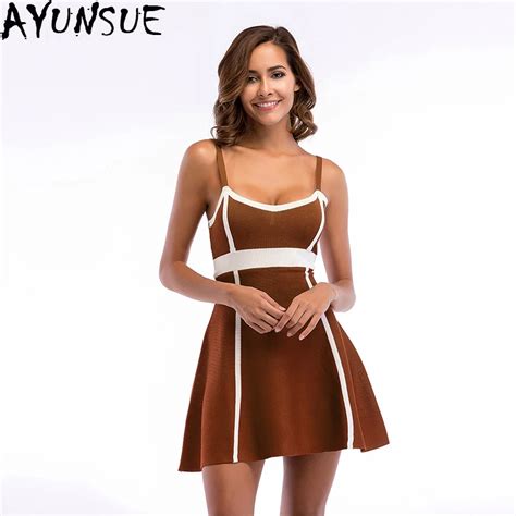 AYUNSUE Sex Spaghetti Srap Summer Dress 2019 Women Mini Backless Sex Party Dresses Tops Sweet