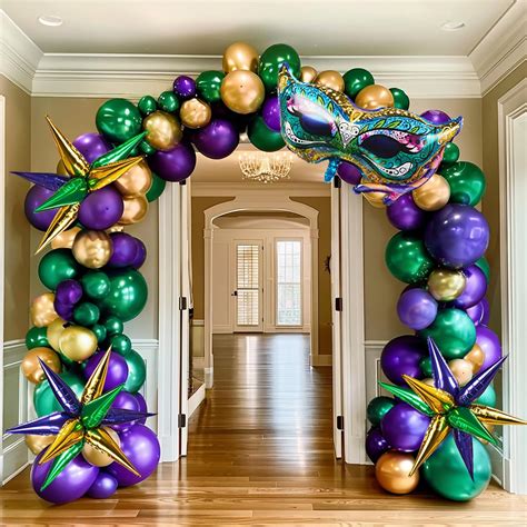 Mardi Gras Purple Green Gold Balloon Garland Arch Kit 101