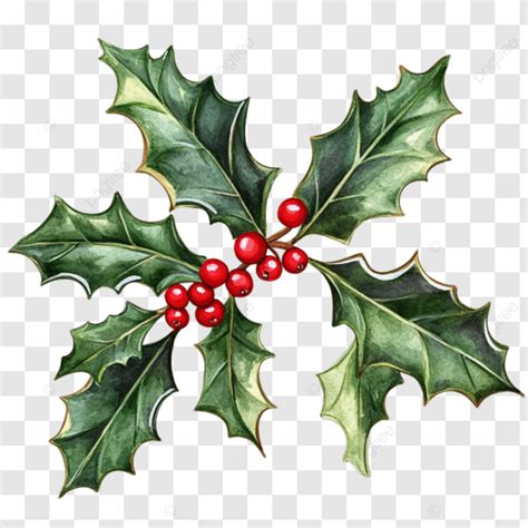 크리스마스 홀리 수채화 그림 크리스마스 홀리 삽화 Png 일러스트 및 이미지 에 대한 무료 다운로드 Pngtree