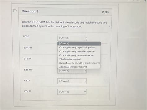 Use The ICD 10 CM Tabular List To Find Each StudyX