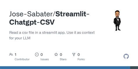 Github Jose Sabaterstreamlit Chatgpt Csv Read A Csv File In A