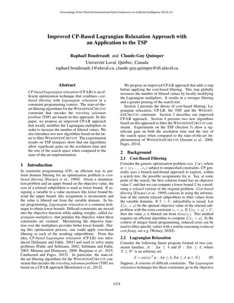 Pdf Improved Cp Based Lagrangian Relaxation Approach With An