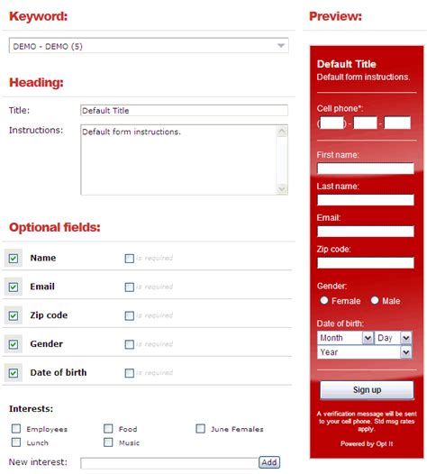 opt it mobile widgets and promotion creating a web sign up widget
