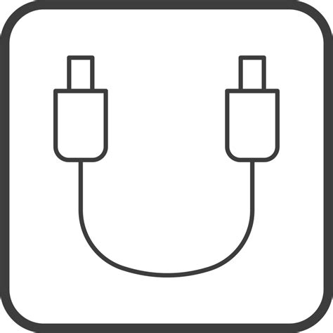 Usb Cable Icon In Line Black Square Frames Line Icon 54066543 Png